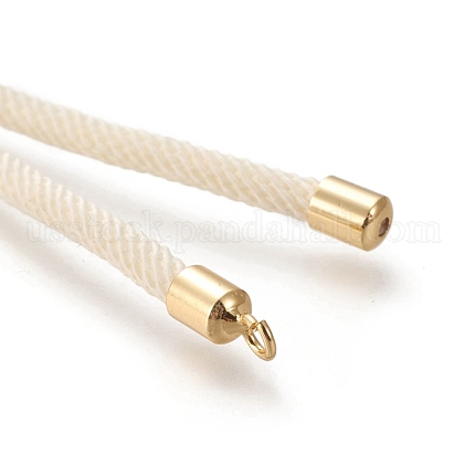 Nylon Twisted Cord Bracelet Making, Slider Bracelet Making, with Brass ...